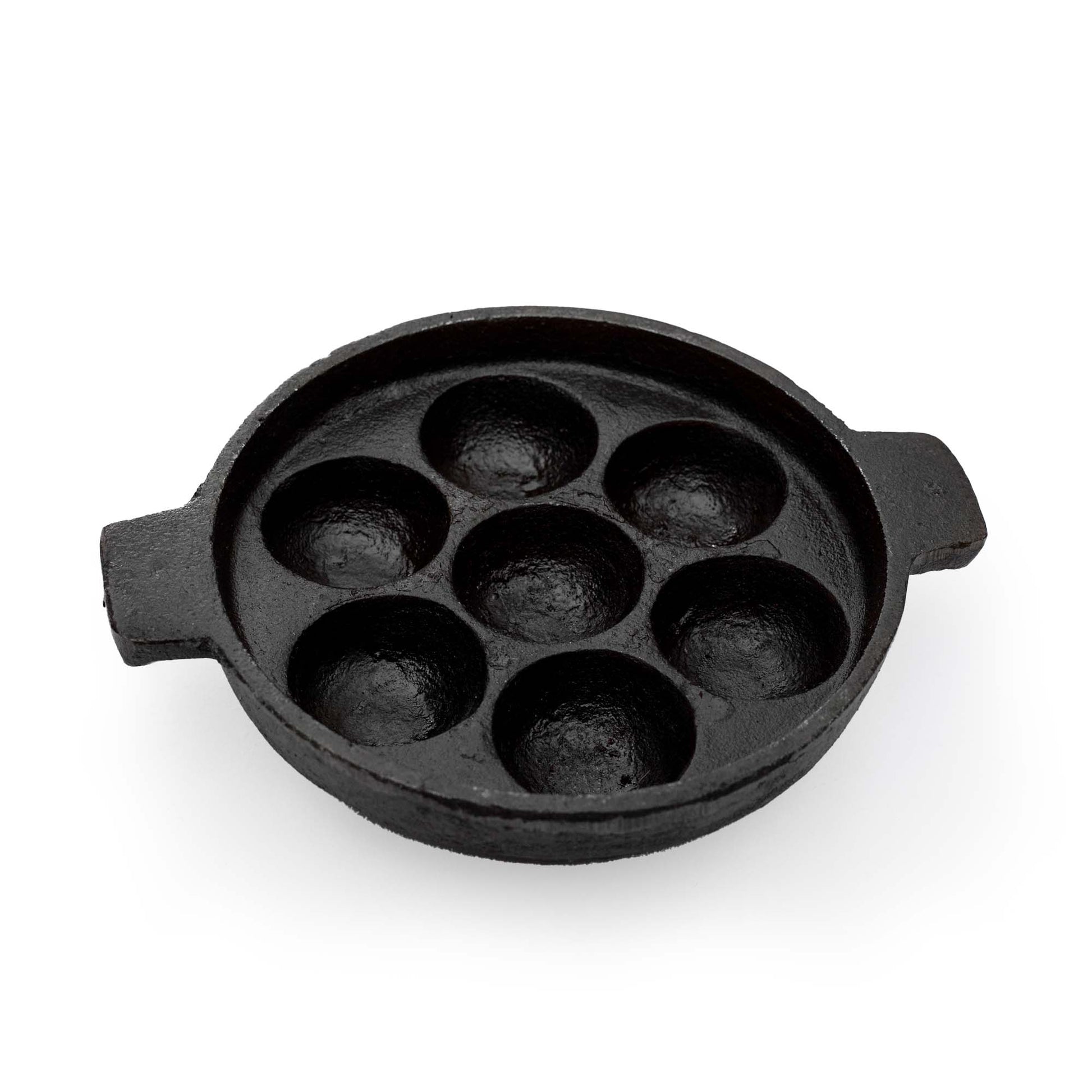 Buy Seasoned Cast Iron Paniyaram Chatti with Flat Base | Traditional ...