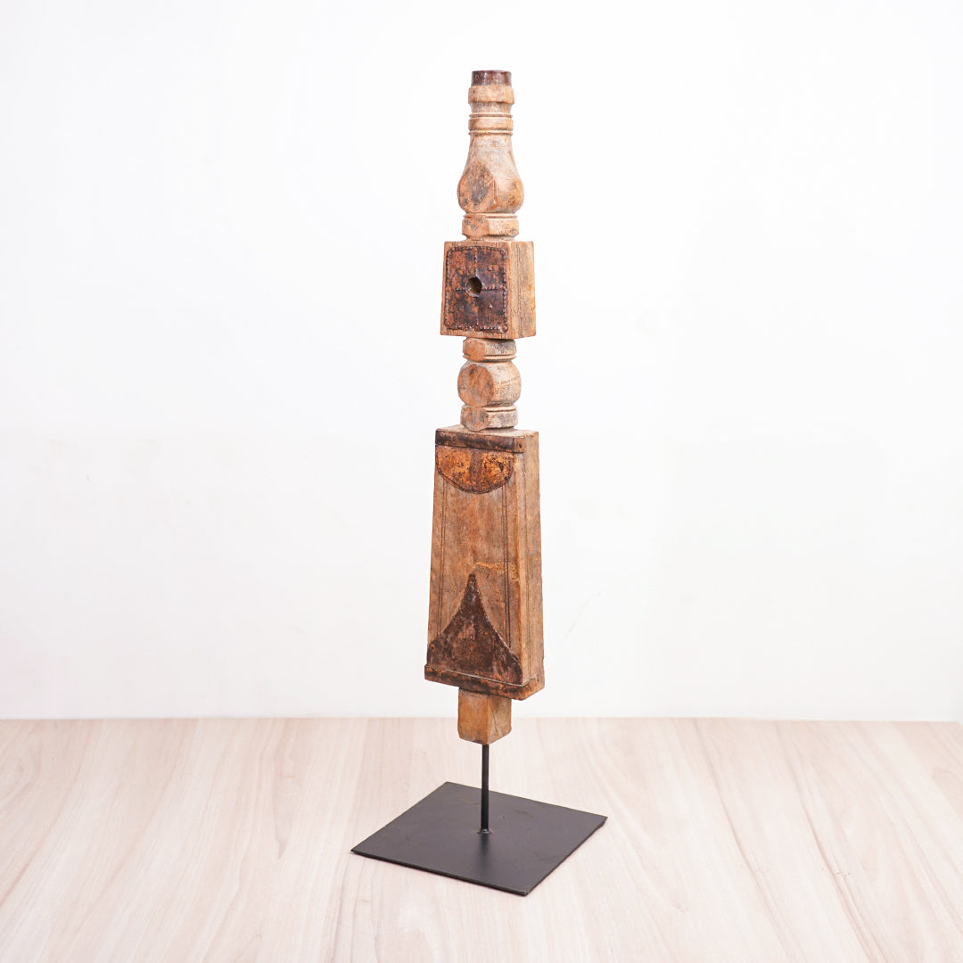 Bhim Wood Stand - Antique Finish – Essential Traditions by Kayal